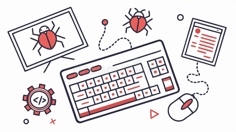 Computer Keyboard With Programming Code Icons Software And Tech Theme Vector Design Generative