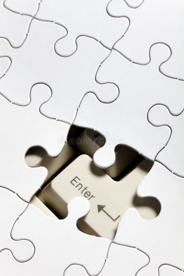 Computer Keyboard and Puzzle Stock Photo - Image of enter, solution ...