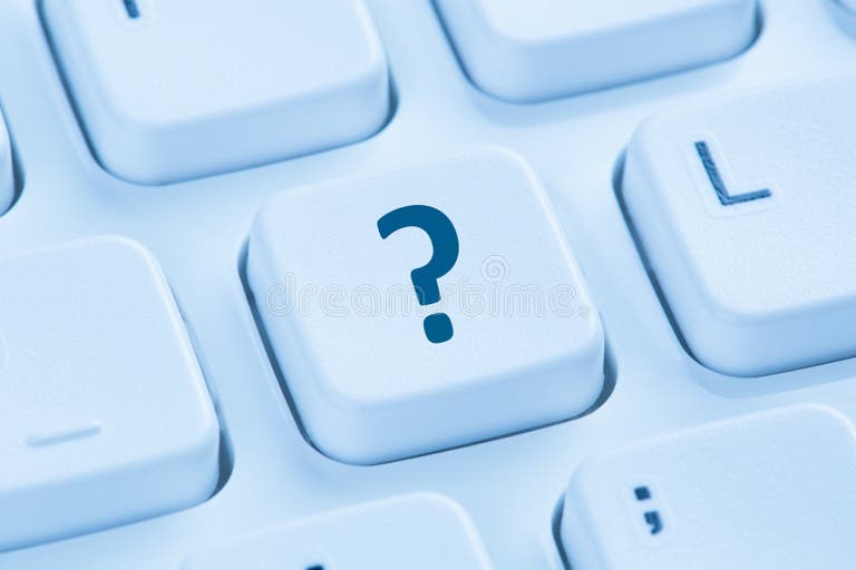 Computer Keyboard Question Mark Help Blue Symbol Stock Photo - Image of ...