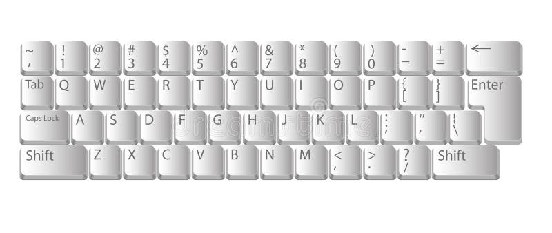Computer Keyboard. Realistic Keyboard in White Color for PC with ...
