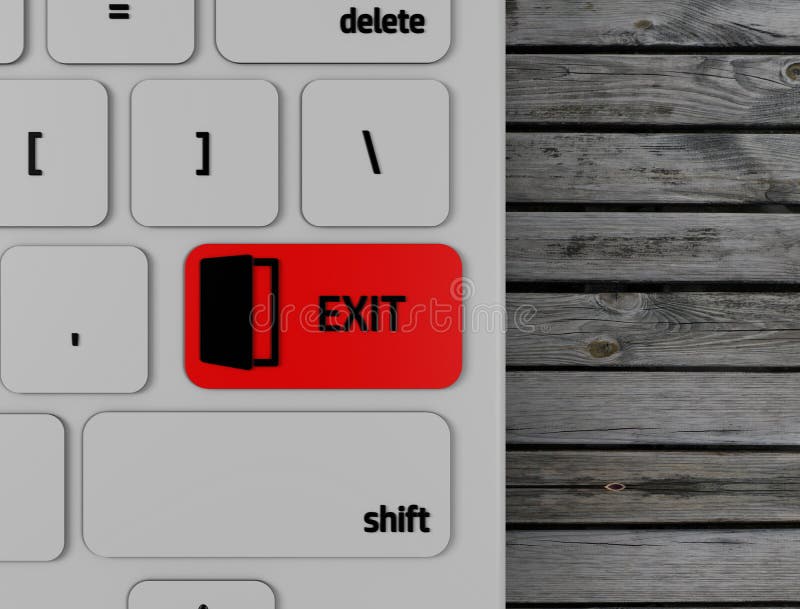 Computer Keyboard Red Exit Enter Key, 3d Render Stock Illustration ...