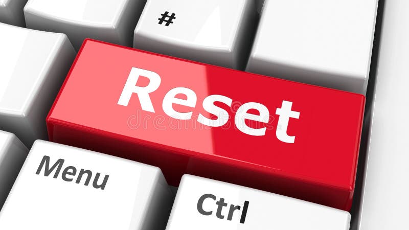 Computer keyboard Reset stock illustration. Illustration of recover ...
