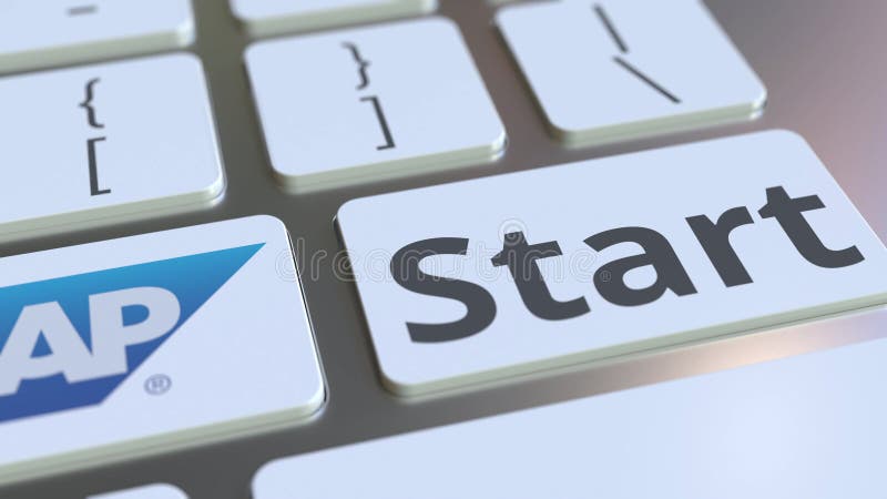 Computer Keyboard with SAP Logo and Start Text on the Keys. Editorial ...