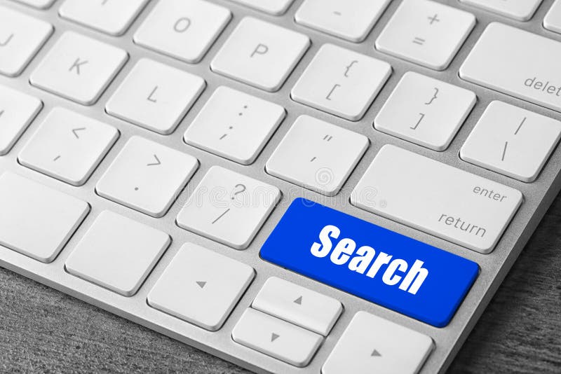 Computer Keyboard with SEARCH Button, Stock Photo - Image of result ...