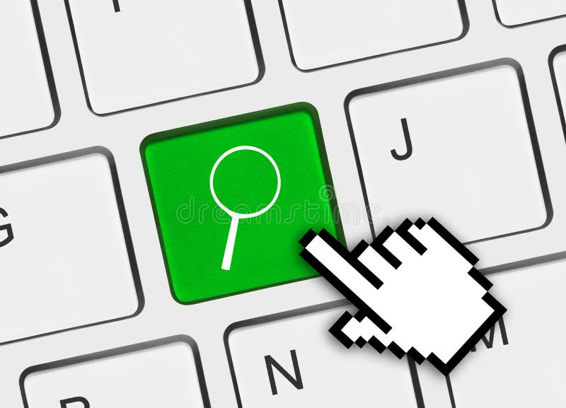 Computer Keyboard with Search Key Stock Photo - Image of button, cursor ...