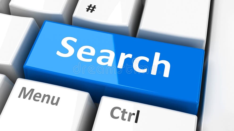 Computer keyboard search stock illustration. Illustration of blue ...