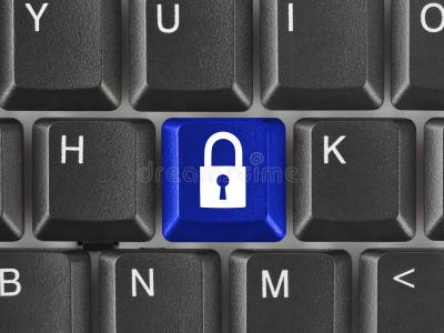 Computer Keyboard with Security Key Stock Image - Image of access ...