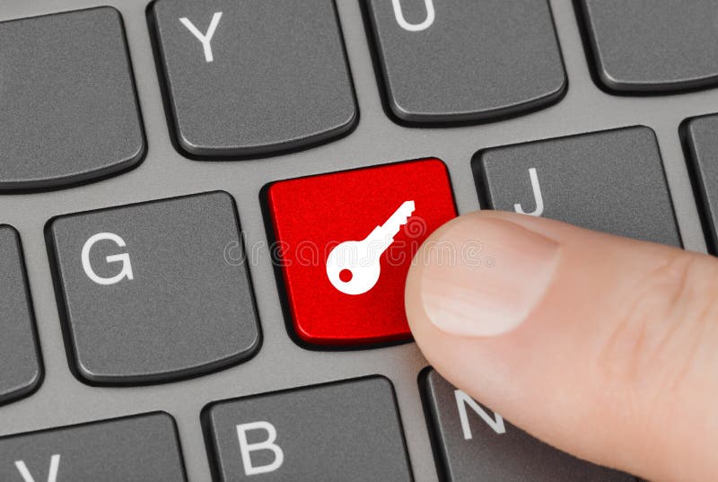 Computer Keyboard with Security Key Stock Image - Image of concepts ...