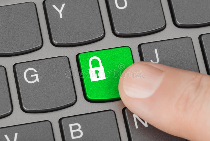 Keyboard with security key stock image. Image of locked - 2360399
