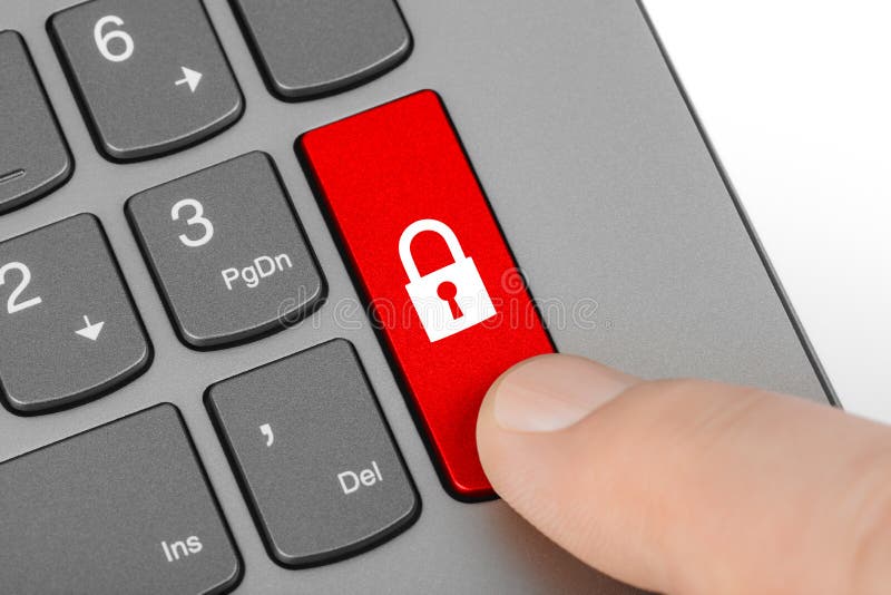 Computer Keyboard with Security Key Stock Photo - Image of access ...
