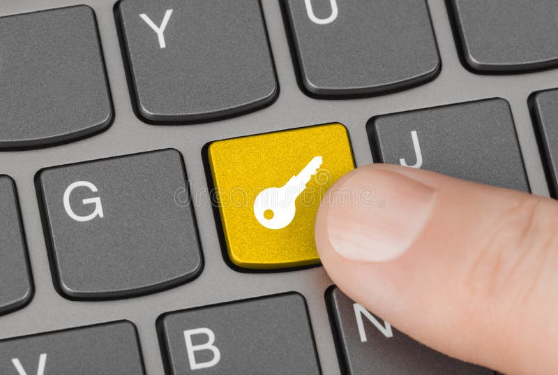 Keyboard with security key stock image. Image of locked - 2360399