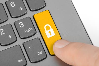 Computer Keyboard with Security Key Stock Illustration - Illustration ...
