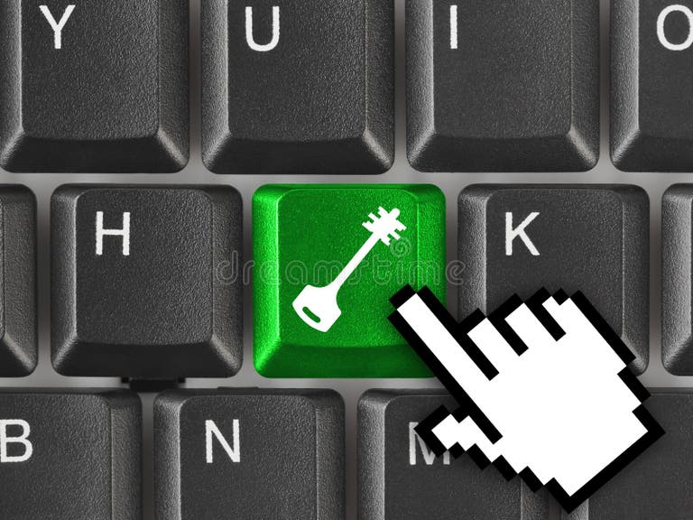 Computer Keyboard with Security Key Stock Image - Image of keyboard ...