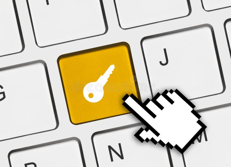 Computer Keyboard with Security Key Stock Photo - Image of padlock ...