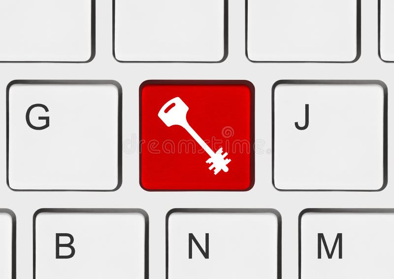 Keyboard with security key stock image. Image of safeguard - 2360399