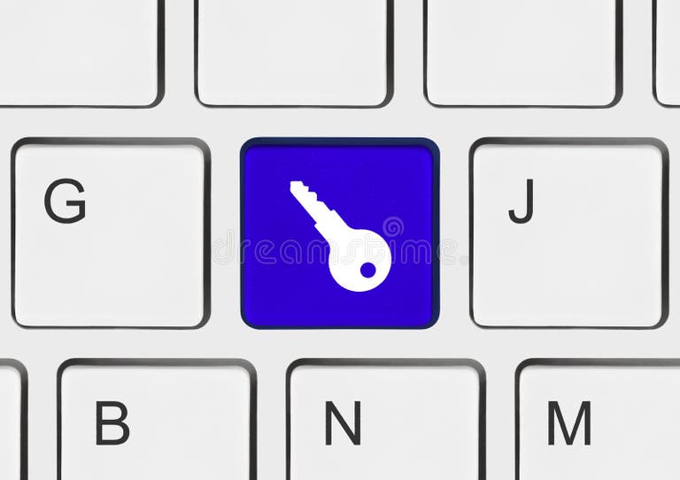 Computer Keyboard with Security Key Stock Image - Image of internet ...