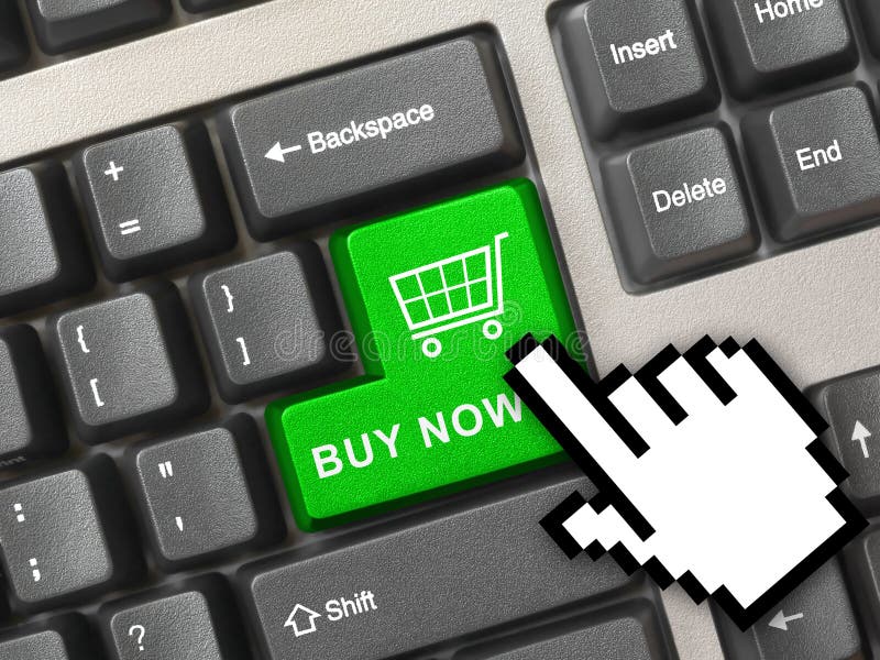 Computer Keyboard with Shopping Key Stock Image - Image of cart, hand ...