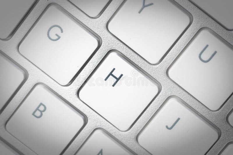 Computer Keyboard - Silver Keyboard of a Laptop with Button H Isolated ...
