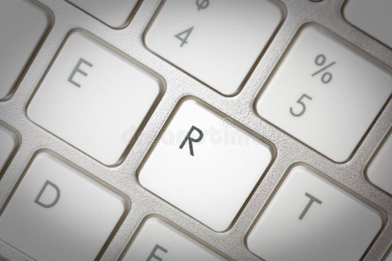 Computer Keyboard - Silver Keyboard of a Laptop with Button R Isolated ...