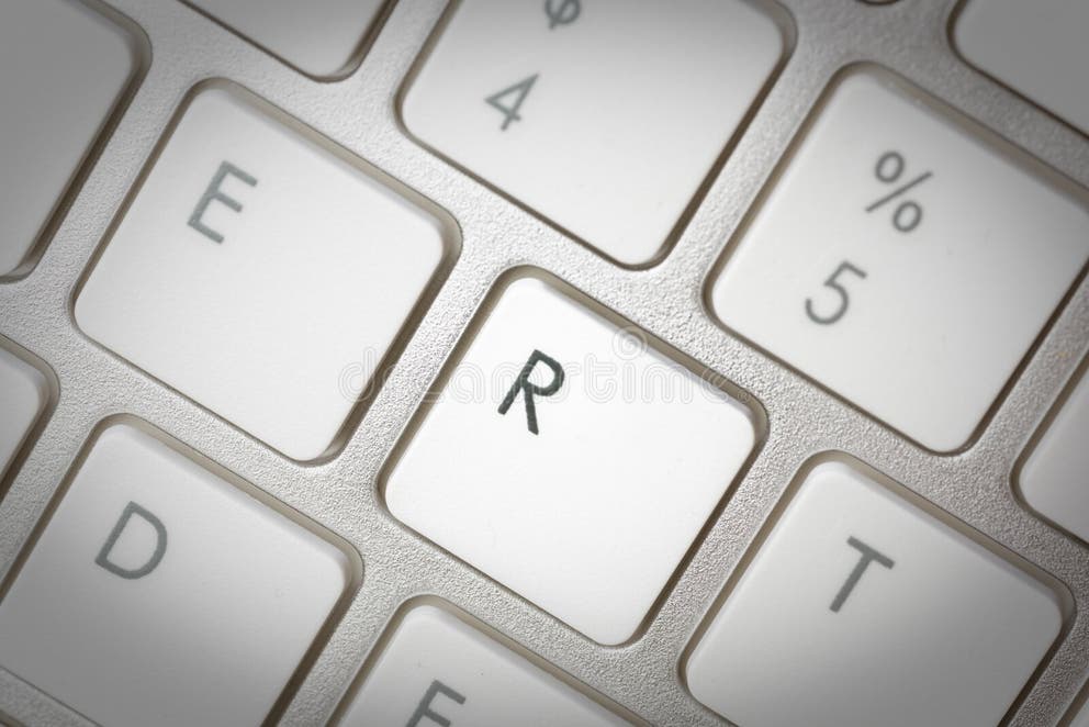 Computer Keyboard - Silver Keyboard of a Laptop with Button R Isolated ...