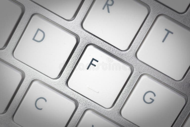 Computer Keyboard - Silver Keyboard of a Laptop with Button F Isolated ...