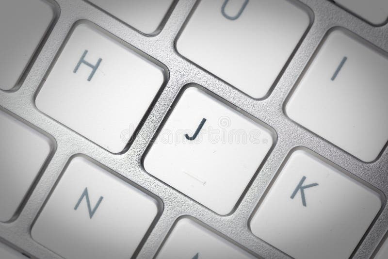 Computer Keyboard - Silver Keyboard of a Laptop with Button J Isolated ...