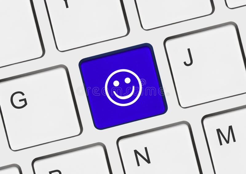 Computer Keyboard with Smile Key Stock Image - Image of anger, button ...