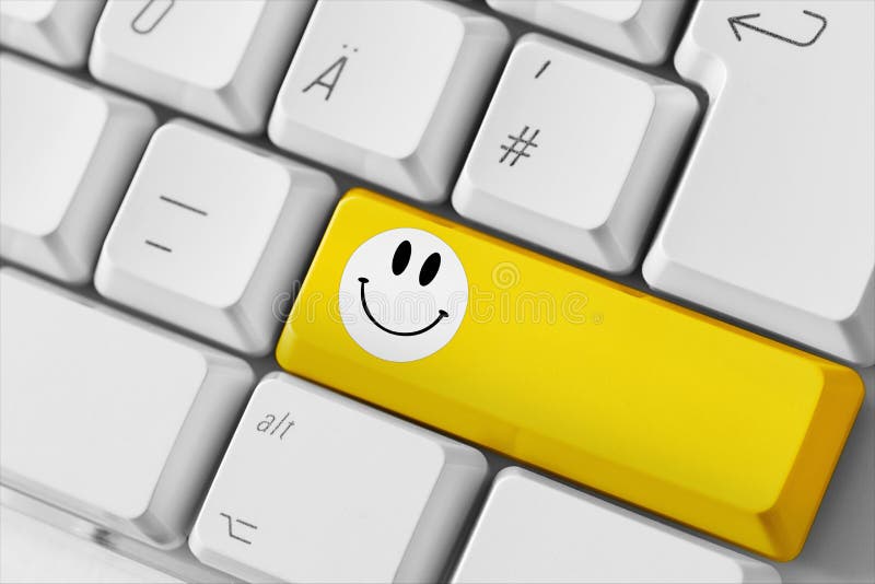 Computer Keyboard With Smile Key Stock Image - Image of characters ...