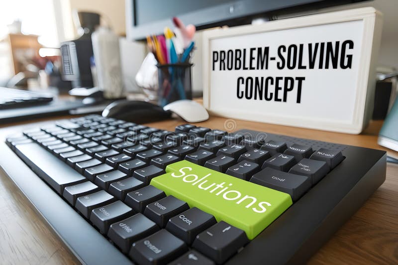 Computer Keyboard with Solution Button Key Stock Illustration ...