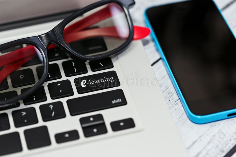 E-learning Via Laptop and Smartphone Concept Stock Image - Image of ...