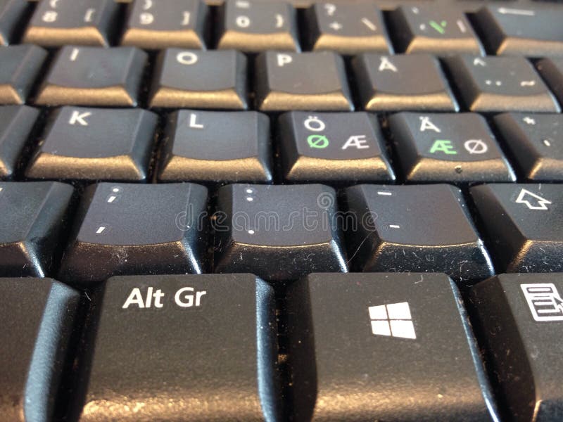 Dusty Computer Keyboard with Swedish and Scandinavian Letters Editorial ...