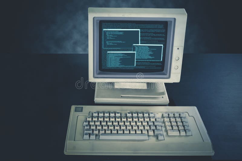 Computer and Keyboard on the Table Stock Photo - Image of portrait ...