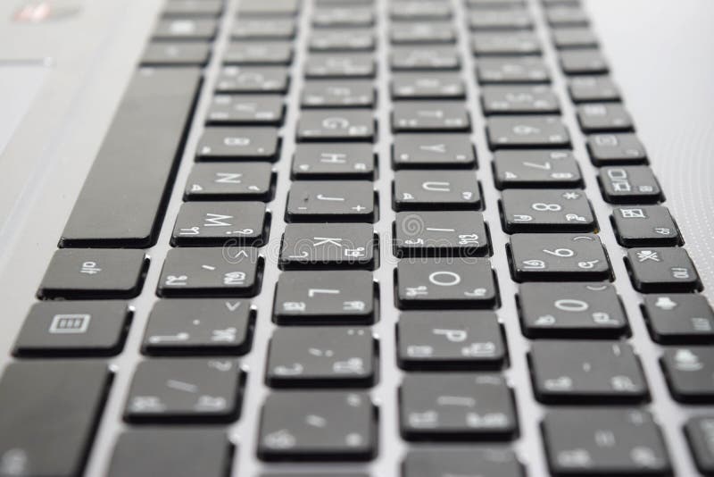 Computer Thai Alphabet Keyboard with Backlight. Stock Image - Image of ...
