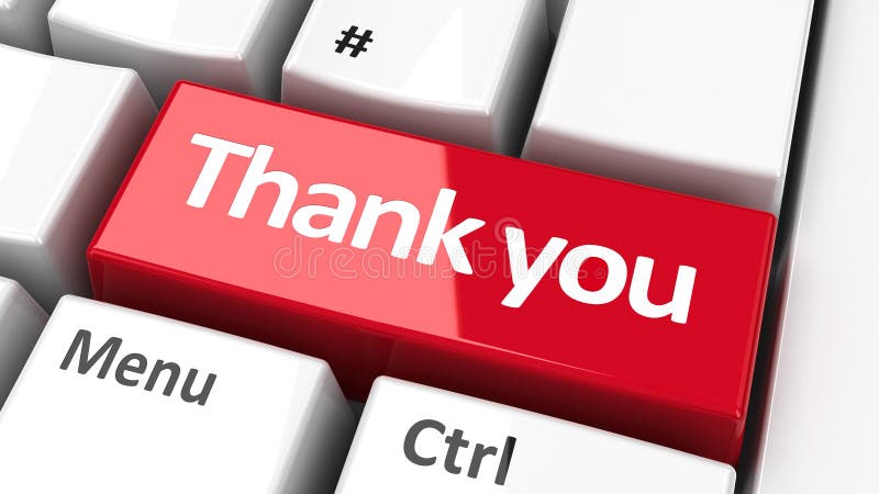 Computer Keyboard Thank You Stock Illustration - Illustration of ...