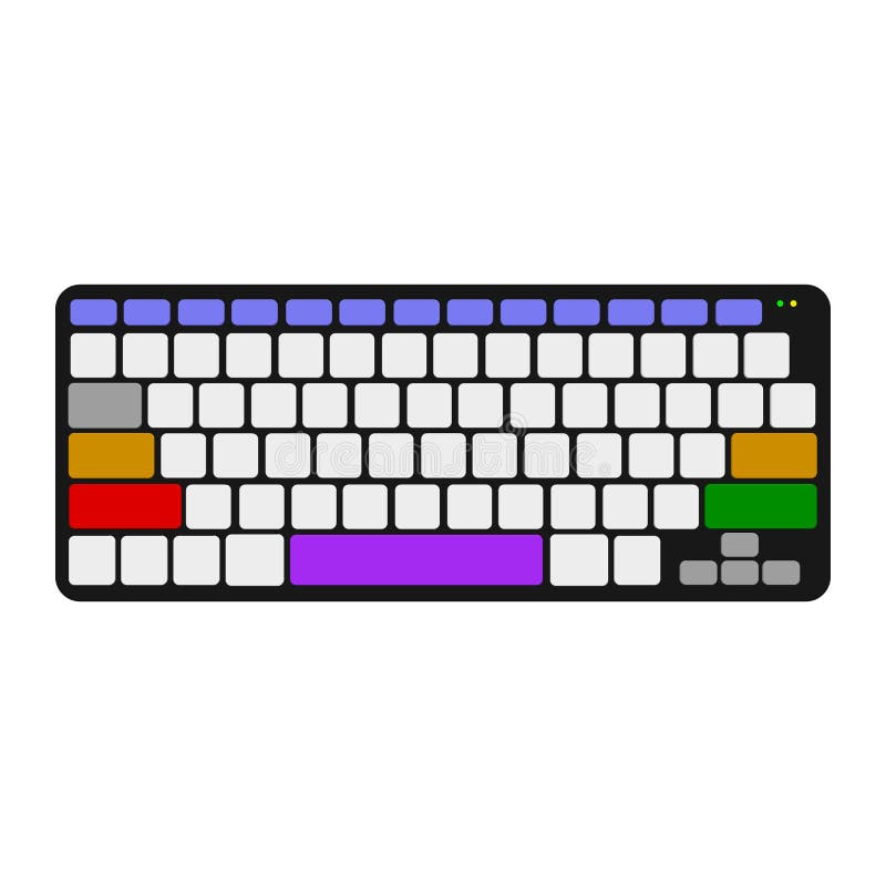 Computer Keyboard. Top View. 3d Vector Colorful Illustration. Stock ...