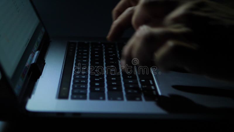 Computer Keyboard, Typing in the Dark. Stock Footage - Video of mail ...