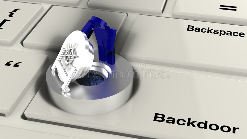 Computer Keyboard with Vault Stock Illustration - Illustration of ...