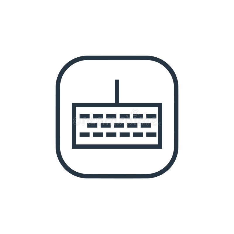 Keyboard Vector Icon Isolated on White Background. Outline, Thin Line ...