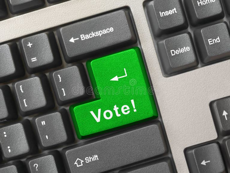 Computer Keyboard with Vote Key Stock Image - Image of electronics ...