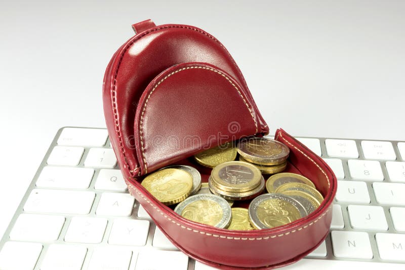 A Computer Keyboard and Wallet Stock Image - Image of sell, money ...