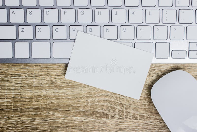 A Computer Keyboard with White Note on a Table. Stock Image - Image of ...