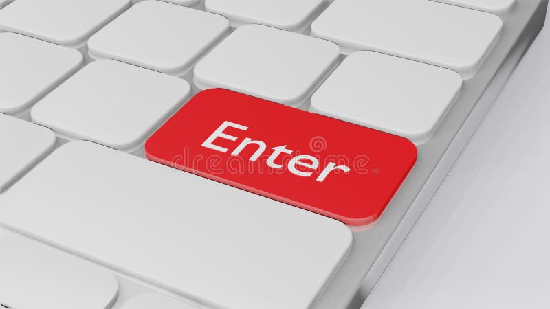 Computer Keyboard with Word Enter , Business Finance Concept 3D ...
