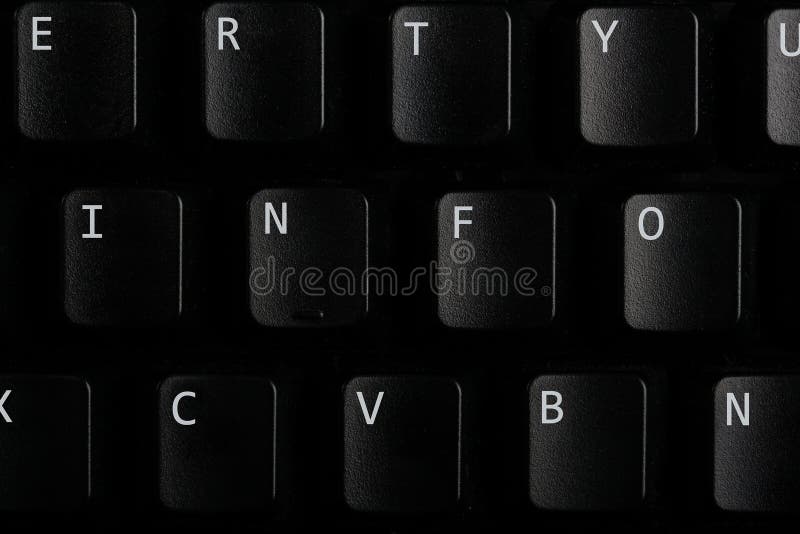 Computer Keyboard with the Word INFO Spelled Out Stock Photo - Image of ...