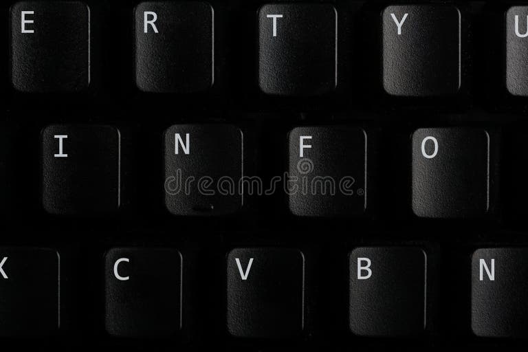 Computer Keyboard with the Word INFO Spelled Out Stock Photo - Image of ...