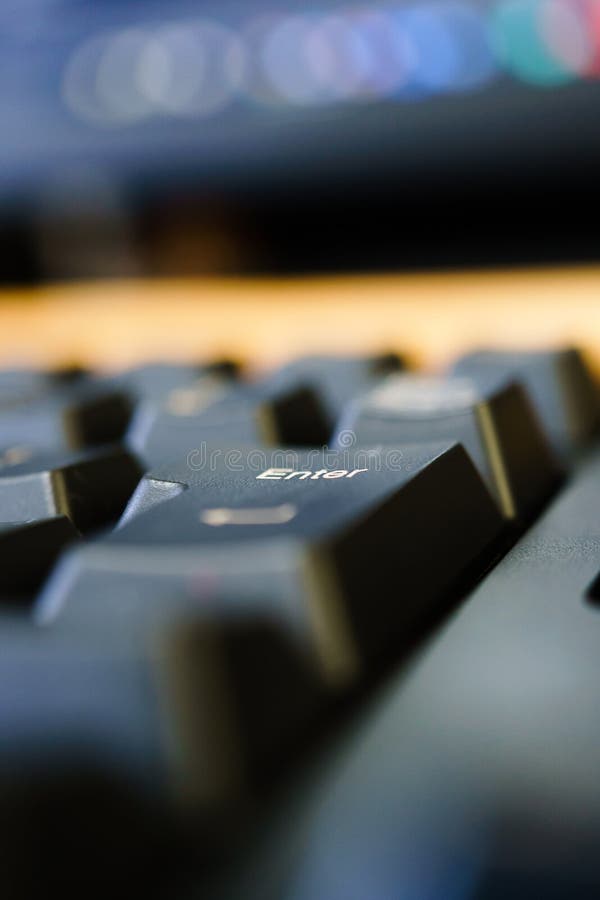 Computer Keyboard on Work Desk Stock Image - Image of business ...