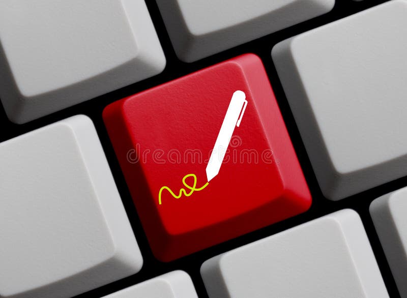 Computer Keyboard: Writing Pencil Stock Image - Image of text, computer ...