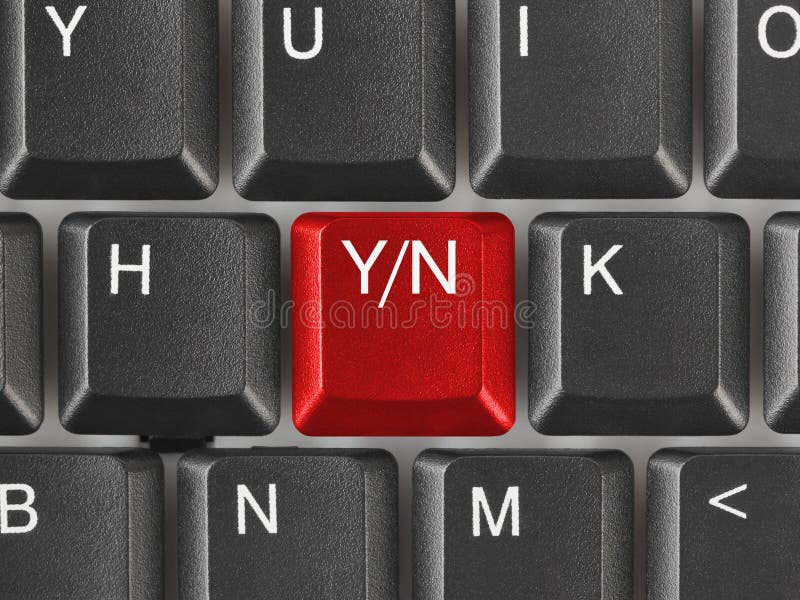 Computer Keyboard with Yes and No Key Stock Photo - Image of email ...