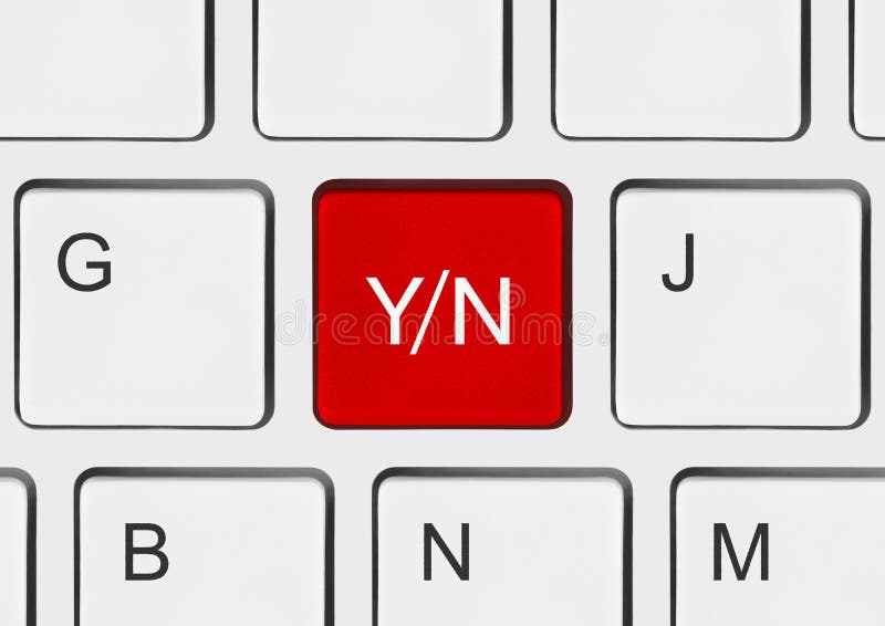 Computer Keyboard with Yes and No Key Stock Image - Image of cursor ...