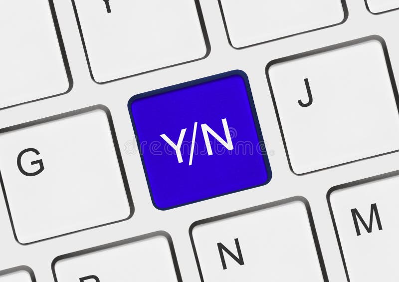 Computer Keyboard with Yes and No Key Stock Photo - Image of email ...