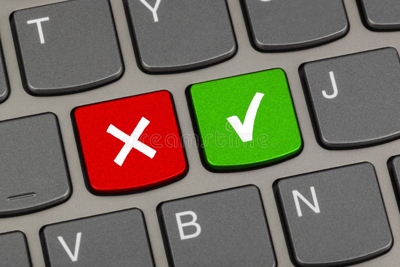 Computer Keyboard with Yes and No Keys Stock Image - Image of check ...